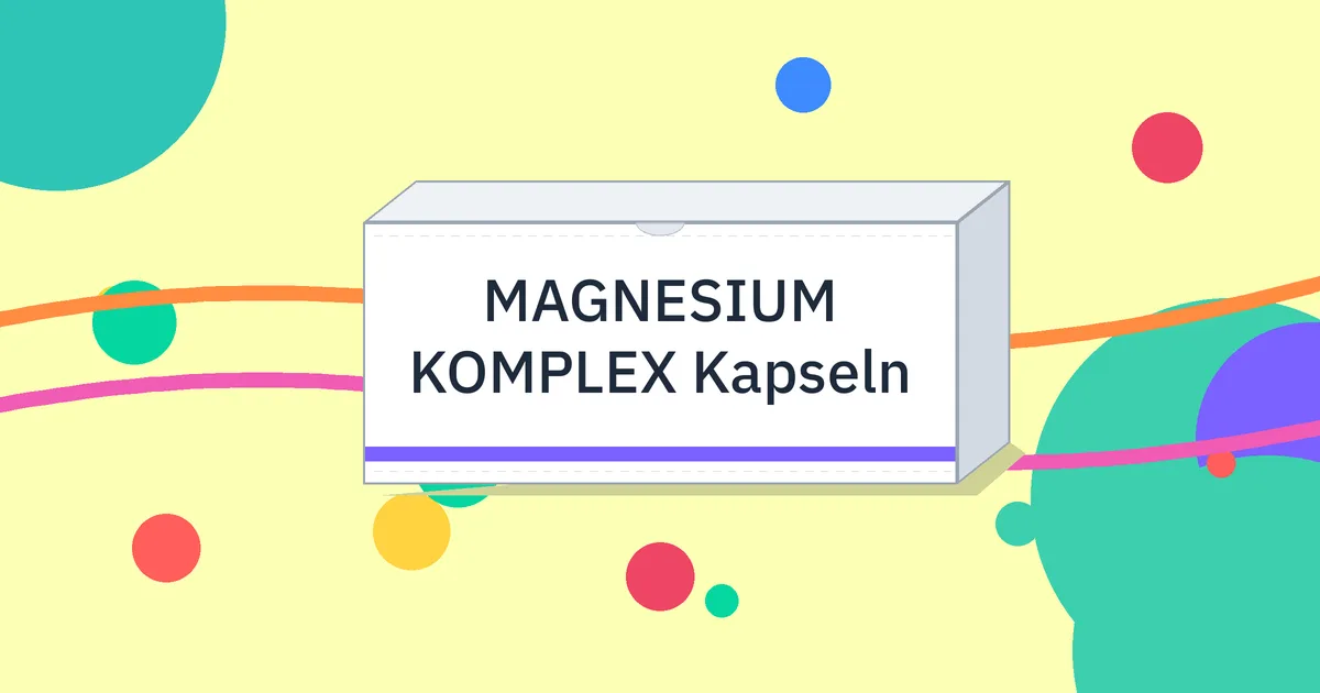 Symbolbild: Packung mit der Aufschrift MAGNESIUM KOMPLEX Kapseln (PZN 07575956) – Verfügbarkeit und Bezug in Apotheken in Frankfurt am Main