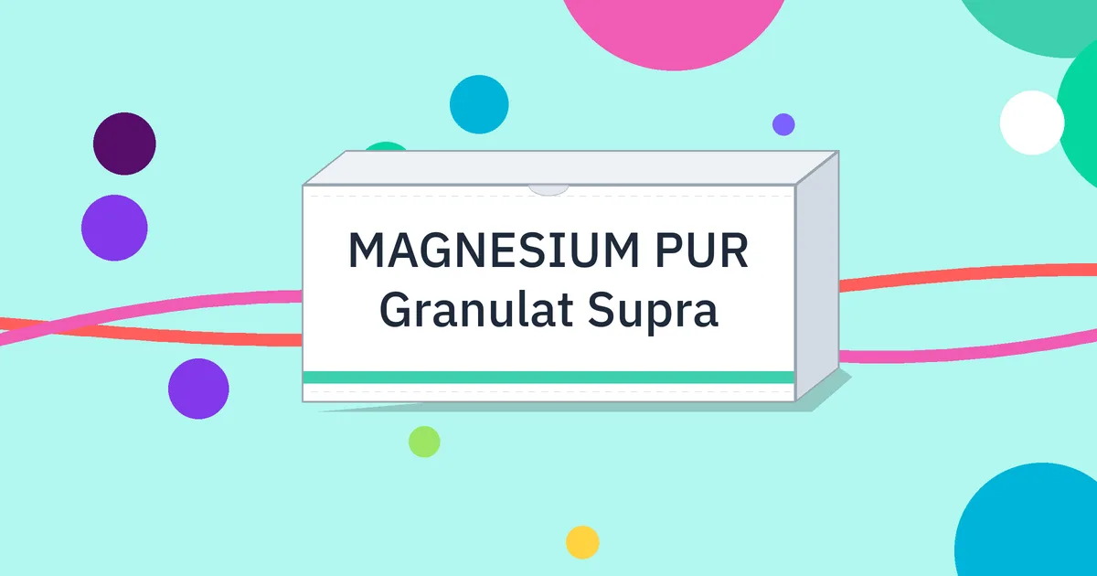 Symbolbild: Packung mit der Aufschrift MAGNESIUM PUR Granulat Supra (PZN 16231871) – Verfügbarkeit und Bezug in Apotheken in Frankfurt am Main