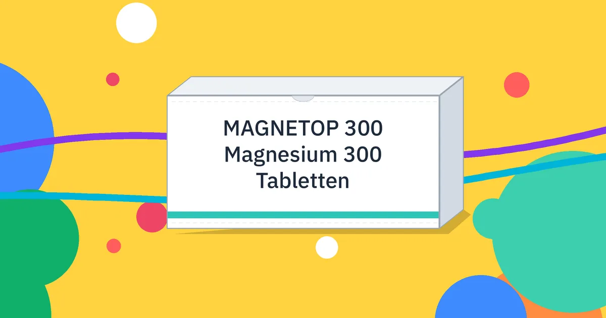 Symbolbild: Packung mit der Aufschrift MAGNETOP 300 Magnesium 300 Tabletten (PZN 05125522) – Verfügbarkeit und Bezug in Apotheken in Frankfurt am Main