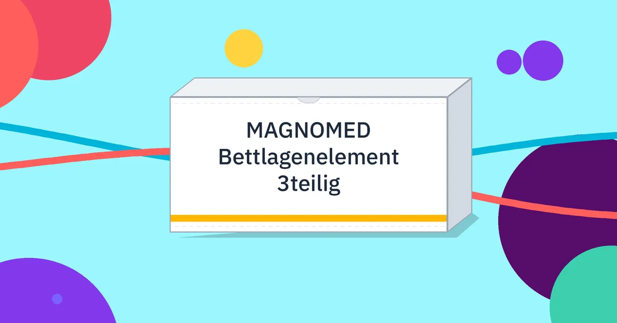 Symbolbild: Packung mit der Aufschrift MAGNOMED Bettlagenelement 3teilig (PZN 05947738) – Verfügbarkeit und Bezug in Apotheken in Frankfurt am Main
