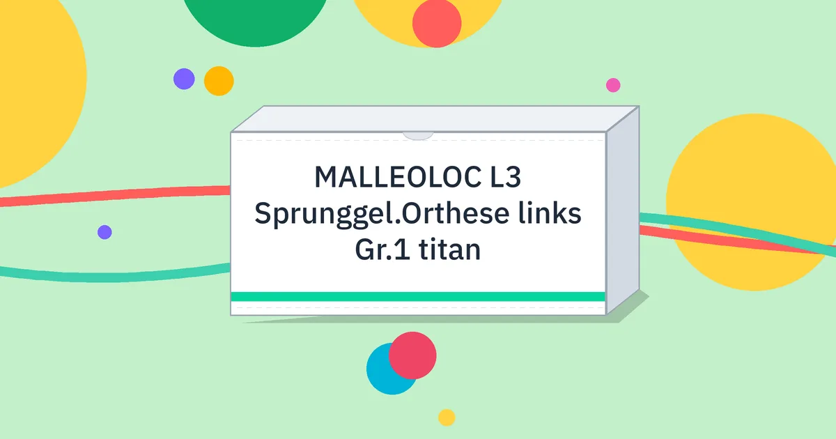 Symbolbild: Packung mit der Aufschrift MALLEOLOC L3 Sprunggel.Orthese links Gr.1 titan (PZN 14002333) – Verfügbarkeit und Bezug in Apotheken in Frankfurt am Main
