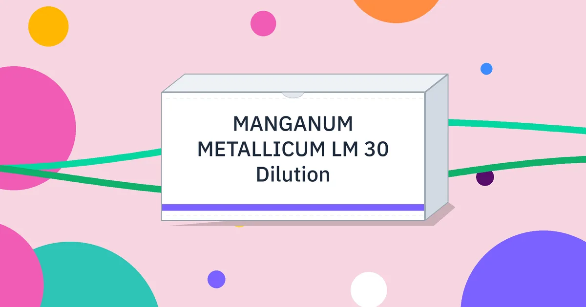 Symbolbild: Packung mit der Aufschrift MANGANUM METALLICUM LM 30 Dilution (PZN 12943468) – Verfügbarkeit und Bezug in Apotheken in Frankfurt am Main