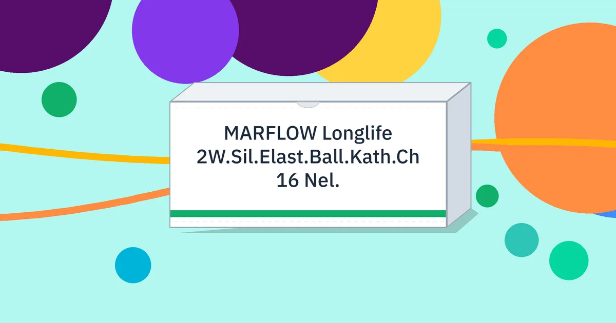 Symbolbild: Packung mit der Aufschrift MARFLOW Longlife 2W.Sil.Elast.Ball.Kath.Ch 16 Nel. (PZN 16531627) – Verfügbarkeit und Bezug in Apotheken in Frankfurt am Main