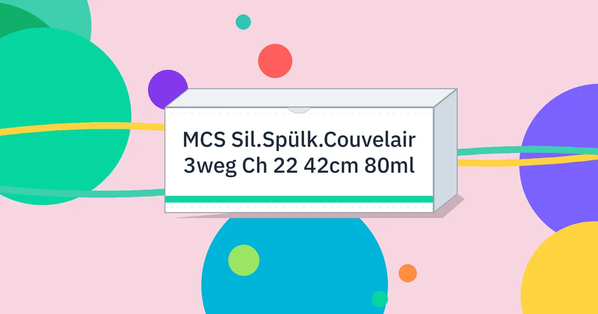 Symbolbild: Packung mit der Aufschrift MCS Sil.Spülk.Couvelair 3weg Ch 22 42cm 80ml (PZN 04802854) – Verfügbarkeit und Bezug in Apotheken in Frankfurt am Main