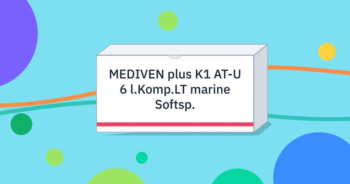 Symbolbild: Packung mit der Aufschrift MEDIVEN plus K1 AT-U 6 l.Komp.LT marine Softsp. (PZN 15032684) – Verfügbarkeit und Bezug in Apotheken in Frankfurt am Main