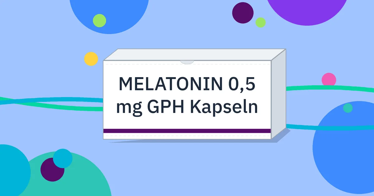 Symbolbild: Packung mit der Aufschrift MELATONIN 0,5 mg GPH Kapseln (PZN 06572915) – Verfügbarkeit und Bezug in Apotheken in Frankfurt am Main