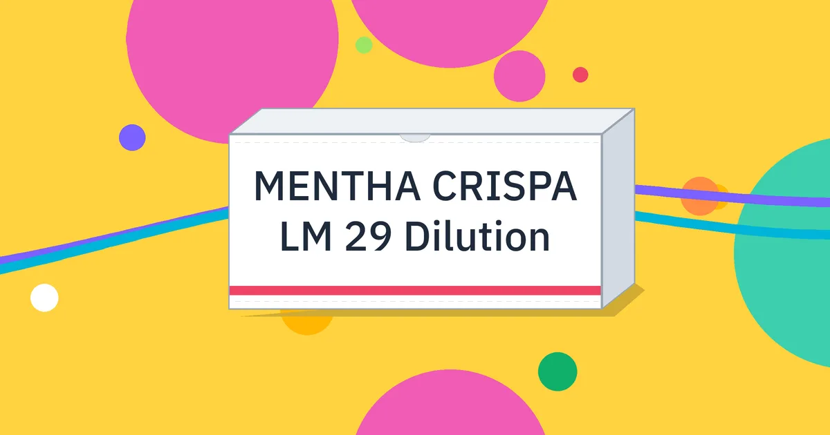 Symbolbild: Packung mit der Aufschrift MENTHA CRISPA LM 29 Dilution (PZN 13603958) – Verfügbarkeit und Bezug in Apotheken in Frankfurt am Main