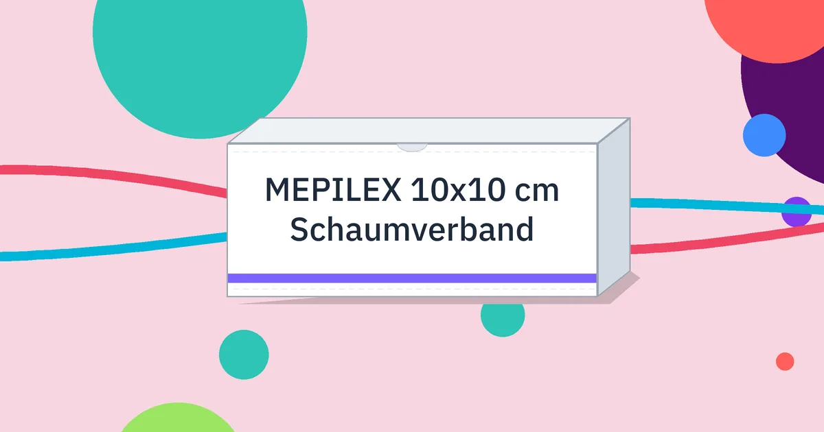 Symbolbild: Packung mit der Aufschrift MEPILEX 10x10 cm Schaumverband (PZN 18051943) – Verfügbarkeit und Bezug in Apotheken in Frankfurt am Main