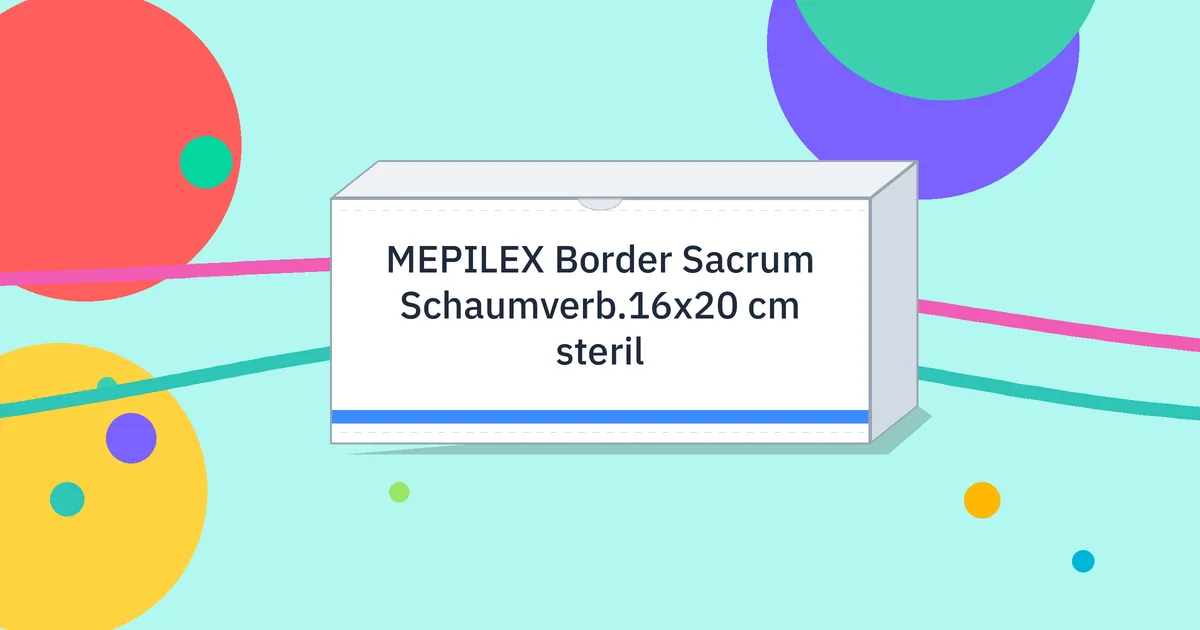 Symbolbild: Packung mit der Aufschrift MEPILEX Border Sacrum Schaumverb.16x20 cm steril (PZN 18390450) – Verfügbarkeit und Bezug in Apotheken in Frankfurt am Main