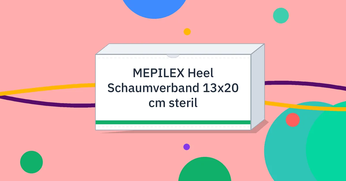 Symbolbild: Packung mit der Aufschrift MEPILEX Heel Schaumverband 13x20 cm steril (PZN 17605925) – Verfügbarkeit und Bezug in Apotheken in Frankfurt am Main