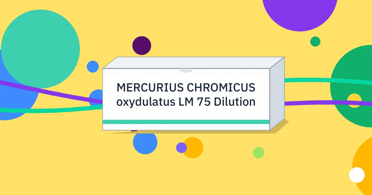 Symbolbild: Packung mit der Aufschrift MERCURIUS CHROMICUS oxydulatus LM 75 Dilution (PZN 12949778) – Verfügbarkeit und Bezug in Apotheken in Frankfurt am Main