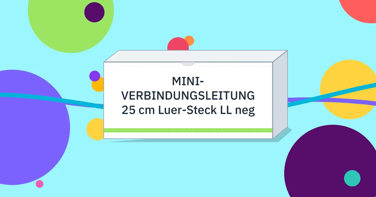 Symbolbild: Packung mit der Aufschrift MINI-VERBINDUNGSLEITUNG 25 cm Luer-Steck LL neg (PZN 17488017) – Verfügbarkeit und Bezug in Apotheken in Frankfurt am Main