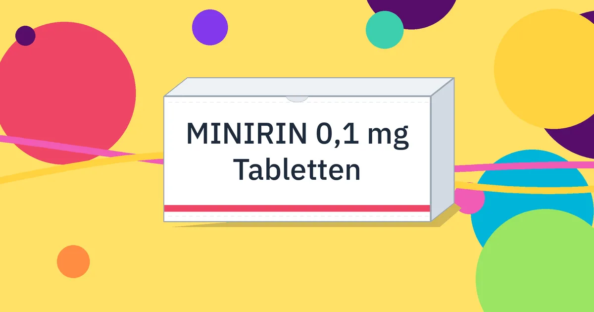 Symbolbild: Packung mit der Aufschrift MINIRIN 0,1 mg Tabletten (PZN 00248384) – Verfügbarkeit und Bezug in Apotheken in Frankfurt am Main