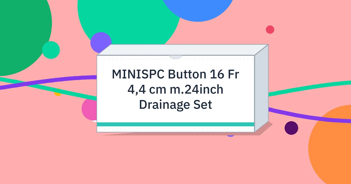 Symbolbild: Packung mit der Aufschrift MINISPC Button 16 Fr 4,4 cm m.24inch Drainage Set (PZN 20822046) – Verfügbarkeit und Bezug in Apotheken in Frankfurt am Main
