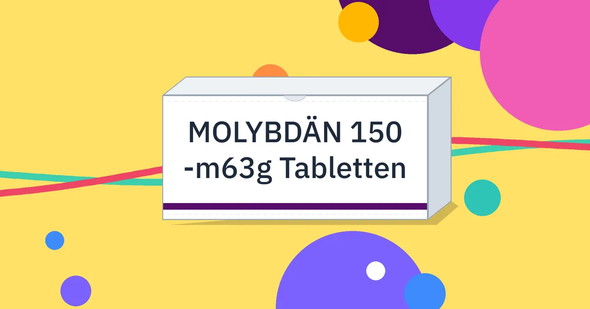 Symbolbild: Packung mit der Aufschrift MOLYBDÄN 150 -m63g Tabletten (PZN 20202823) – Verfügbarkeit und Bezug in Apotheken in Frankfurt am Main