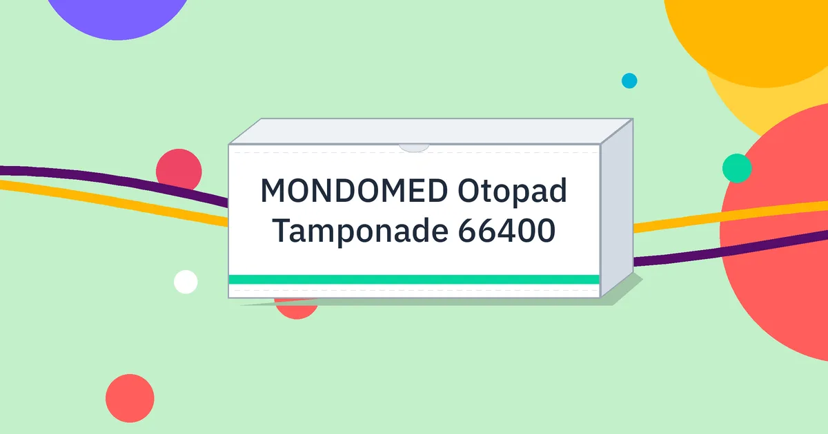 Symbolbild: Packung mit der Aufschrift MONDOMED Otopad Tamponade 66400 (PZN 00186045) – Verfügbarkeit und Bezug in Apotheken in Frankfurt am Main