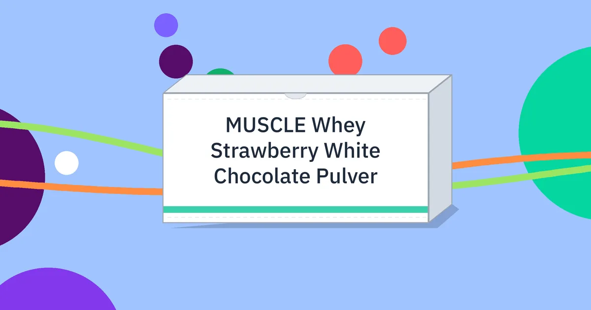 Symbolbild: Packung mit der Aufschrift MUSCLE Whey Strawberry White Chocolate Pulver (PZN 10794998) – Verfügbarkeit und Bezug in Apotheken in Frankfurt am Main