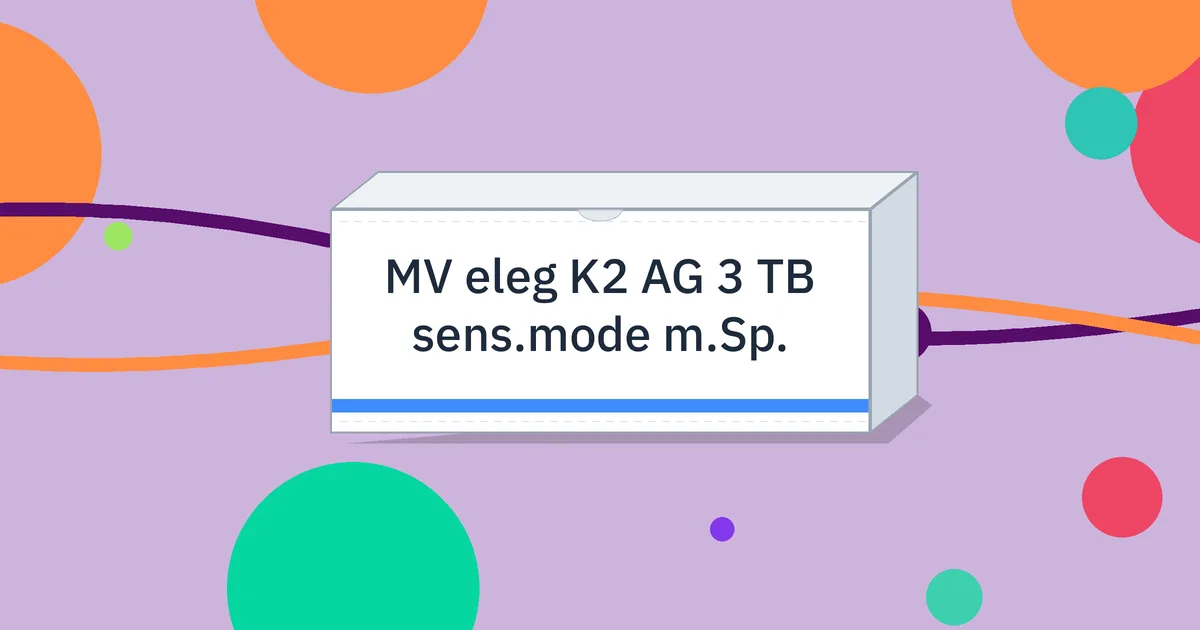 Symbolbild: Packung mit der Aufschrift MV eleg K2 AG 3 TB sens.mode m.Sp. (PZN 09867427) – Verfügbarkeit und Bezug in Apotheken in Frankfurt am Main