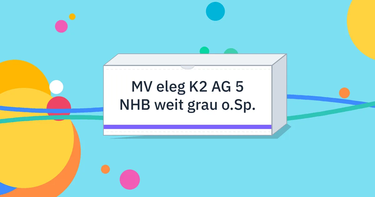 Symbolbild: Packung mit der Aufschrift MV eleg K2 AG 5 NHB weit grau o.Sp. (PZN 18928458) – Verfügbarkeit und Bezug in Apotheken in Frankfurt am Main