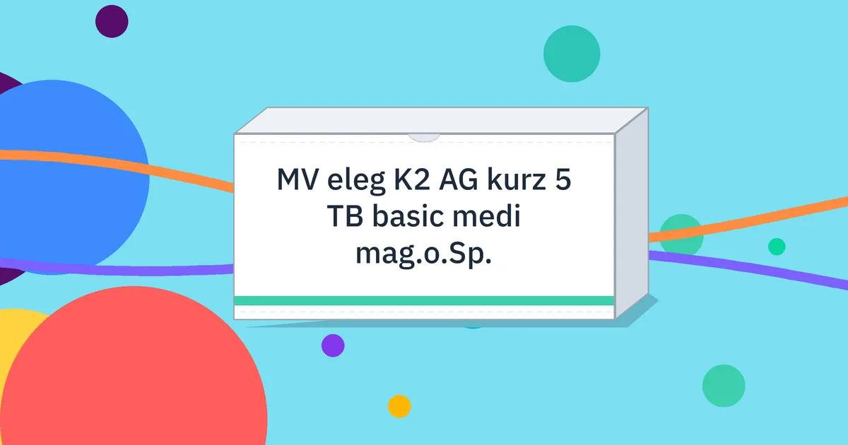 Symbolbild: Packung mit der Aufschrift MV eleg K2 AG kurz 5 TB basic medi mag.o.Sp. (PZN 14638769) – Verfügbarkeit und Bezug in Apotheken in Frankfurt am Main