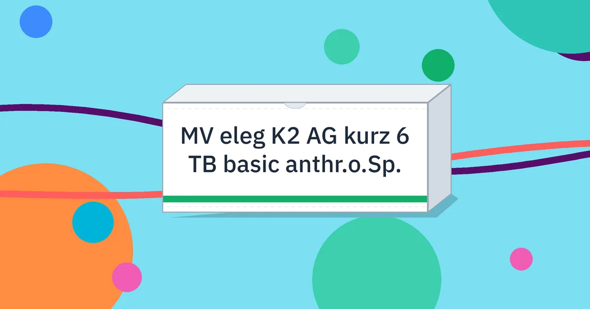 Symbolbild: Packung mit der Aufschrift MV eleg K2 AG kurz 6 TB basic anthr.o.Sp. (PZN 00192867) – Verfügbarkeit und Bezug in Apotheken in Frankfurt am Main