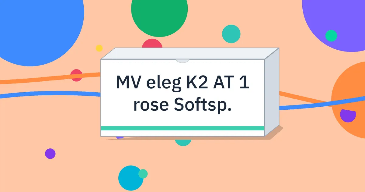 Symbolbild: Packung mit der Aufschrift MV eleg K2 AT 1 rose Softsp. (PZN 15286806) – Verfügbarkeit und Bezug in Apotheken in Frankfurt am Main