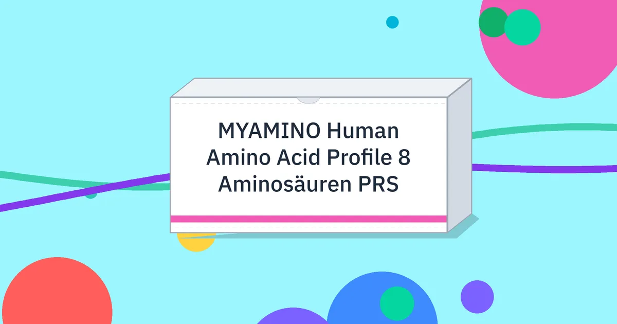 Symbolbild: Packung mit der Aufschrift MYAMINO Human Amino Acid Profile 8 Aminosäuren PRS (PZN 13231008) – Verfügbarkeit und Bezug in Apotheken in Frankfurt am Main