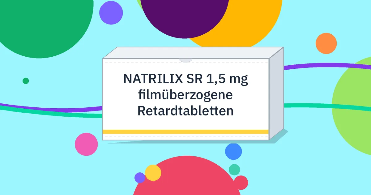 Symbolbild: Packung mit der Aufschrift NATRILIX SR 1,5 mg filmüberzogene Retardtabletten (PZN 09949527) – Verfügbarkeit und Bezug in Apotheken in Frankfurt am Main