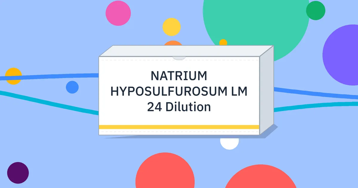 Symbolbild: Packung mit der Aufschrift NATRIUM HYPOSULFUROSUM LM 24 Dilution (PZN 12964045) – Verfügbarkeit und Bezug in Apotheken in Frankfurt am Main