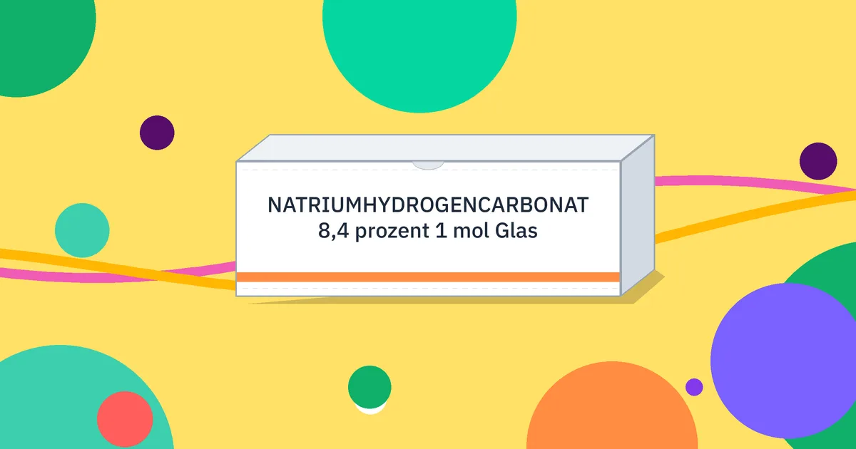 Symbolbild: Packung mit der Aufschrift NATRIUMHYDROGENCARBONAT 8,4 prozent 1 mol Glas (PZN 04585782) – Verfügbarkeit und Bezug in Apotheken in Frankfurt am Main