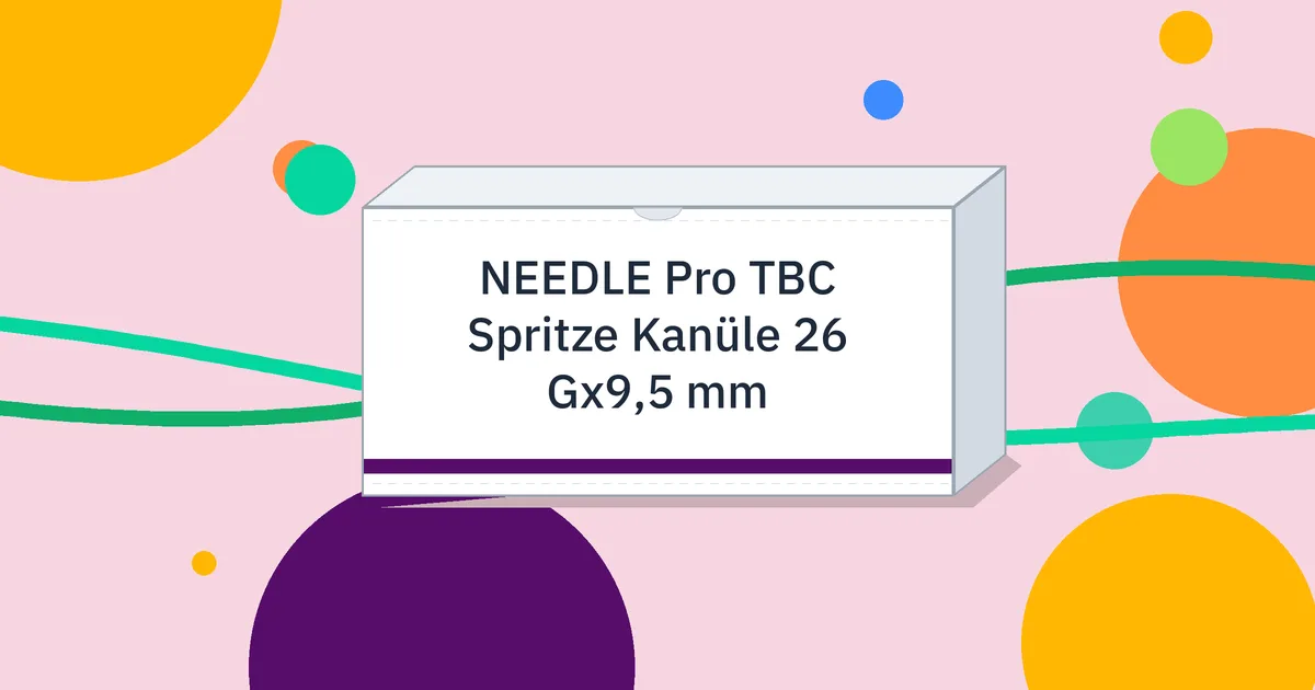 Symbolbild: Packung mit der Aufschrift NEEDLE Pro TBC Spritze Kanüle 26 Gx9,5 mm (PZN 00872852) – Verfügbarkeit und Bezug in Apotheken in Frankfurt am Main