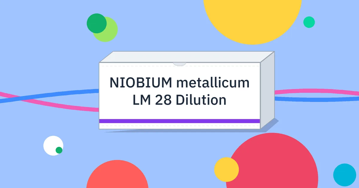 Symbolbild: Packung mit der Aufschrift NIOBIUM metallicum LM 28 Dilution (PZN 13619310) – Verfügbarkeit und Bezug in Apotheken in Frankfurt am Main