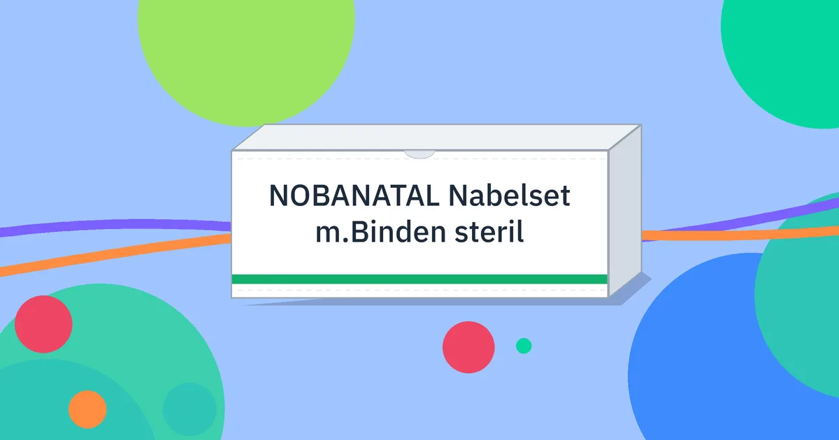 Symbolbild: Packung mit der Aufschrift NOBANATAL Nabelset m.Binden steril (PZN 04133896) – Verfügbarkeit und Bezug in Apotheken in Frankfurt am Main