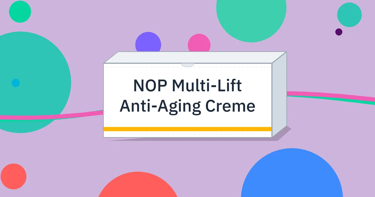 Symbolbild: Packung mit der Aufschrift NOP Multi-Lift Anti-Aging Creme (PZN 18492216) – Verfügbarkeit und Bezug in Apotheken in Frankfurt am Main