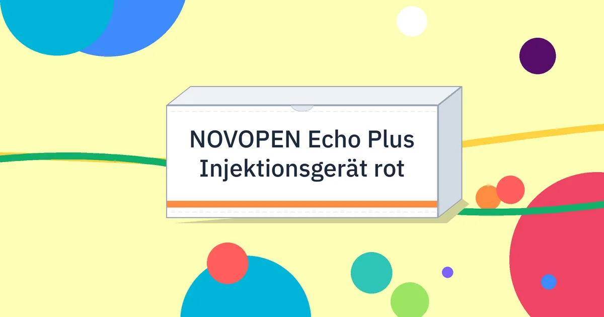 Symbolbild: Packung mit der Aufschrift NOVOPEN Echo Plus Injektionsgerät rot (PZN 18363772) – Verfügbarkeit und Bezug in Apotheken in Frankfurt am Main