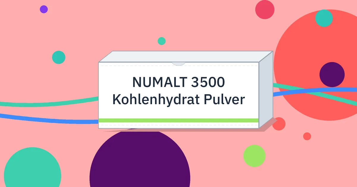 Symbolbild: Packung mit der Aufschrift NUMALT 3500 Kohlenhydrat Pulver (PZN 11219807) – Verfügbarkeit und Bezug in Apotheken in Frankfurt am Main