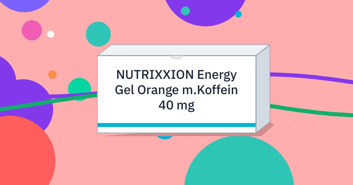 Symbolbild: Packung mit der Aufschrift NUTRIXXION Energy Gel Orange m.Koffein 40 mg (PZN 14212852) – Verfügbarkeit und Bezug in Apotheken in Frankfurt am Main