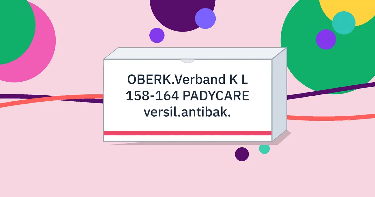 Symbolbild: Packung mit der Aufschrift OBERK.Verband K L 158-164 PADYCARE versil.antibak. (PZN 10938664) – Verfügbarkeit und Bezug in Apotheken in Frankfurt am Main