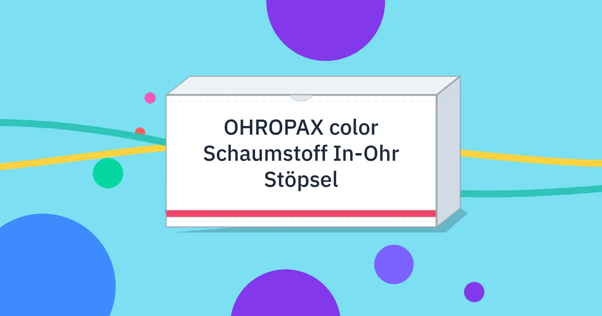 Symbolbild: Packung mit der Aufschrift OHROPAX color Schaumstoff In-Ohr Stöpsel (PZN 19408933) – Verfügbarkeit und Bezug in Apotheken in Frankfurt am Main