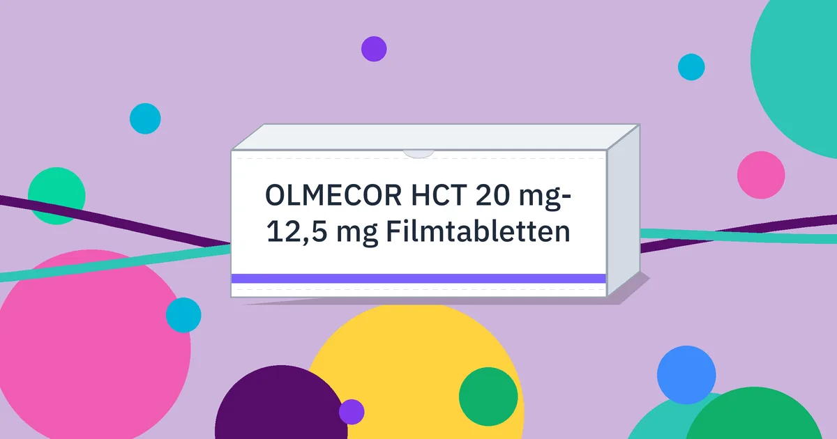 Symbolbild: Packung mit der Aufschrift OLMECOR HCT 20 mg-12,5 mg Filmtabletten (PZN 12648143) – Verfügbarkeit und Bezug in Apotheken in Frankfurt am Main