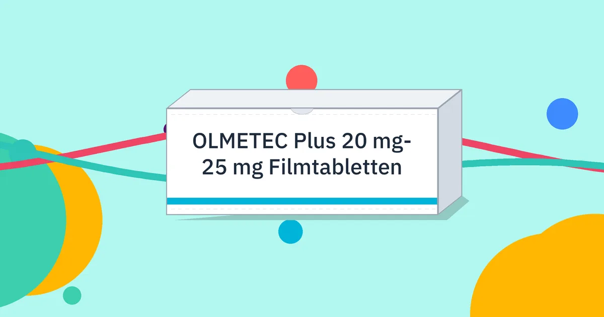 Symbolbild: Packung mit der Aufschrift OLMETEC Plus 20 mg-25 mg Filmtabletten (PZN 00491133) – Verfügbarkeit und Bezug in Apotheken in Frankfurt am Main