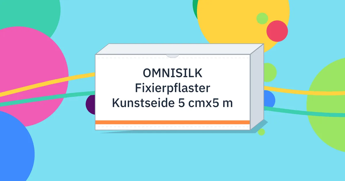 Symbolbild: Packung mit der Aufschrift OMNISILK Fixierpflaster Kunstseide 5 cmx5 m (PZN 11163550) – Verfügbarkeit und Bezug in Apotheken in Frankfurt am Main