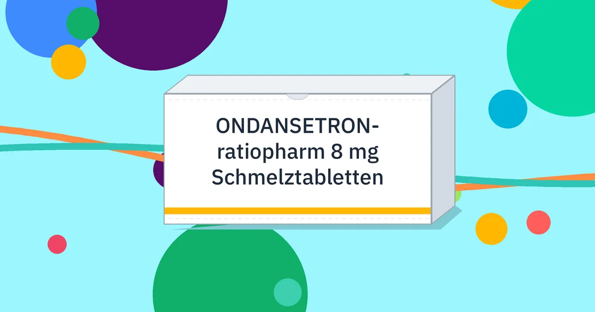 Symbolbild: Packung mit der Aufschrift ONDANSETRON-ratiopharm 8 mg Schmelztabletten (PZN 05565356) – Verfügbarkeit und Bezug in Apotheken in Frankfurt am Main