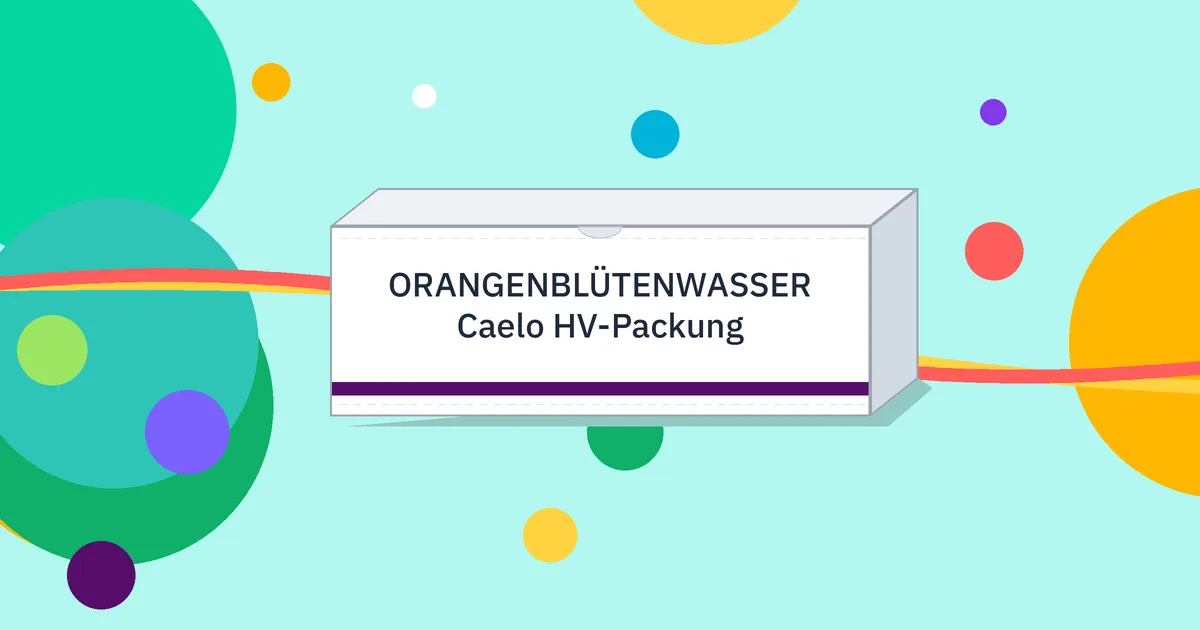 Symbolbild: Packung mit der Aufschrift ORANGENBLÜTENWASSER Caelo HV-Packung (PZN 12386708) – Verfügbarkeit und Bezug in Apotheken in Frankfurt am Main