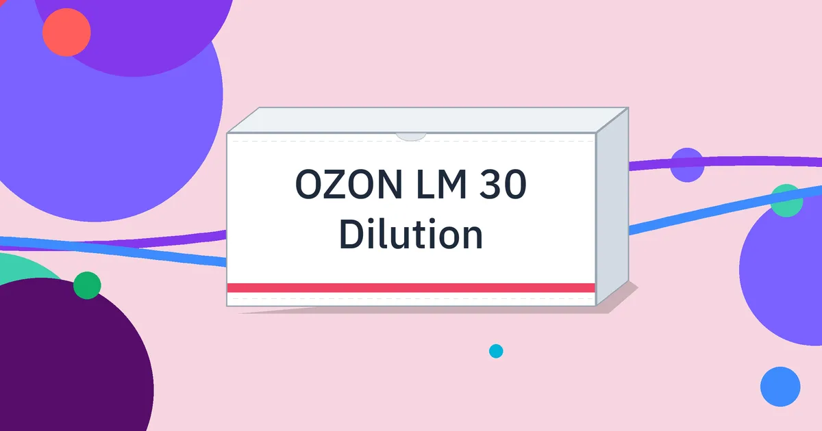 Symbolbild: Packung mit der Aufschrift OZON LM 30 Dilution (PZN 12974687) – Verfügbarkeit und Bezug in Apotheken in Frankfurt am Main