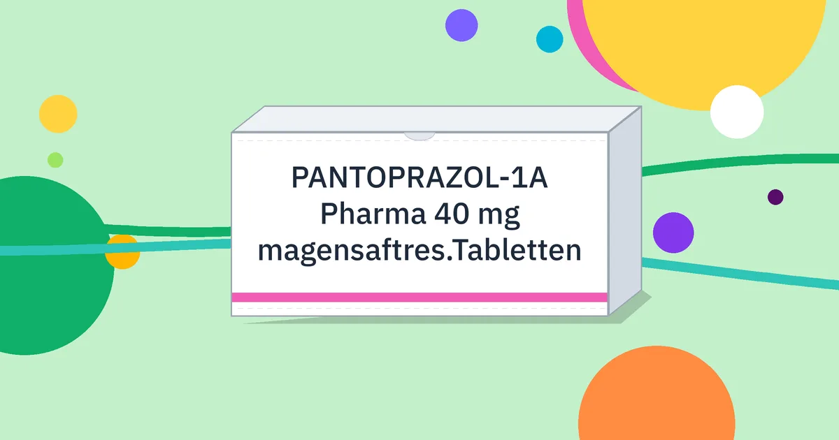 Symbolbild: Packung mit der Aufschrift PANTOPRAZOL-1A Pharma 40 mg magensaftres.Tabletten (PZN 05046981) – Verfügbarkeit und Bezug in Apotheken in Frankfurt am Main