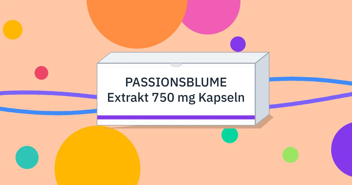 Symbolbild: Packung mit der Aufschrift PASSIONSBLUME Extrakt 750 mg Kapseln (PZN 13892738) – Verfügbarkeit und Bezug in Apotheken in Frankfurt am Main