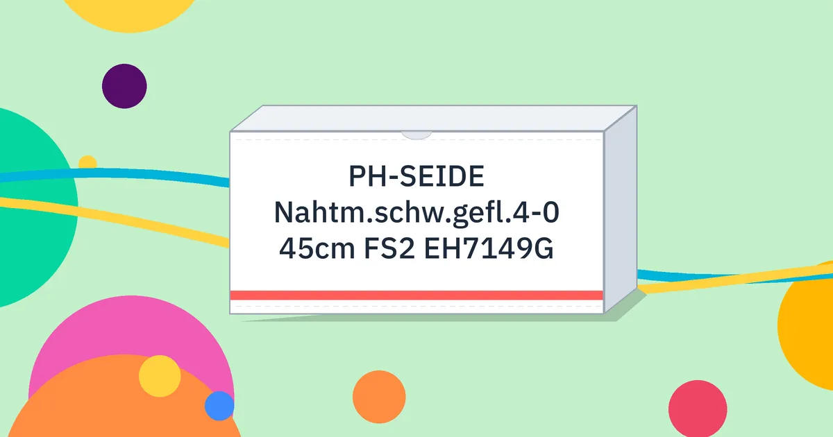 Symbolbild: Packung mit der Aufschrift PH-SEIDE Nahtm.schw.gefl.4-0 45cm FS2 EH7149G (PZN 16806484) – Verfügbarkeit und Bezug in Apotheken in Frankfurt am Main