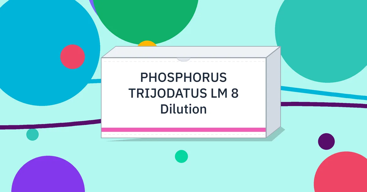 Symbolbild: Packung mit der Aufschrift PHOSPHORUS TRIJODATUS LM 8 Dilution (PZN 13034839) – Verfügbarkeit und Bezug in Apotheken in Frankfurt am Main