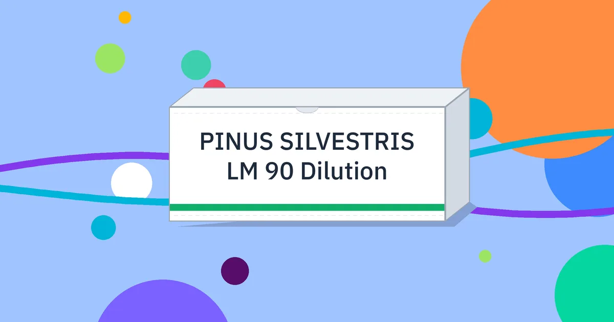 Symbolbild: Packung mit der Aufschrift PINUS SILVESTRIS LM 90 Dilution (PZN 13643231) – Verfügbarkeit und Bezug in Apotheken in Frankfurt am Main